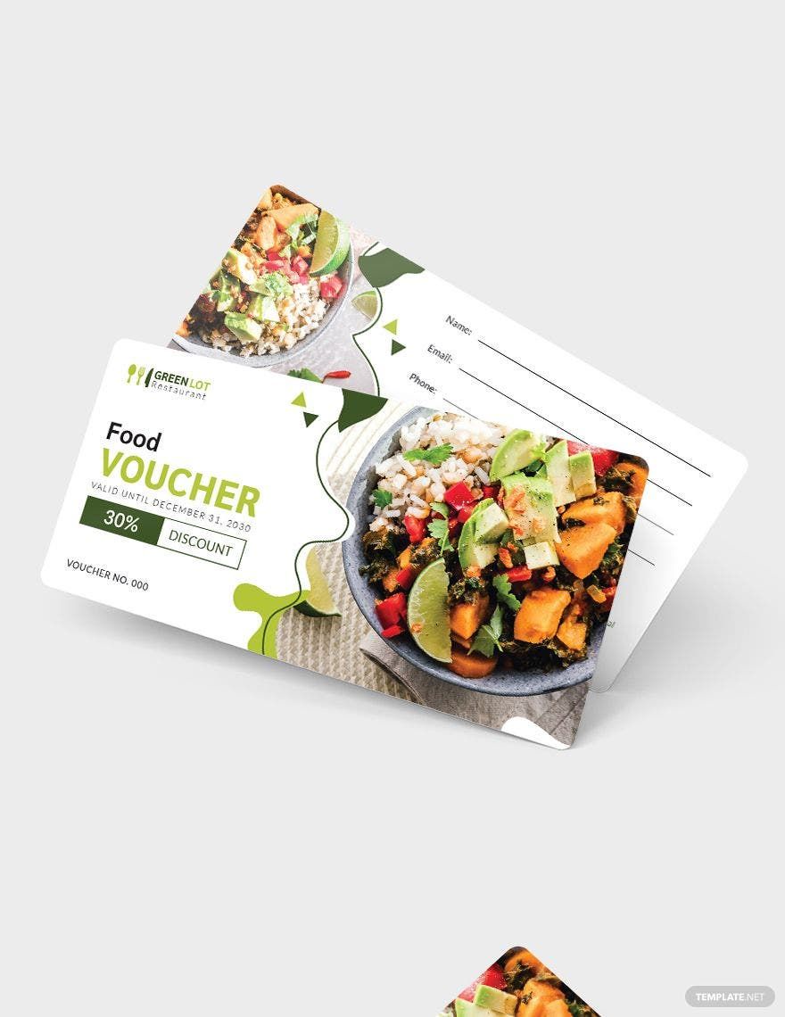 Breakfast Food Voucher Template Illustrator Word Apple Pages PSD 