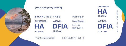 Holiday Travel Ticket Template - Edit Online & Download Example ...