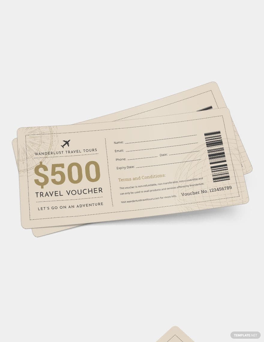 Travel Ticket Voucher Template Download In Word Illustrator PSD 