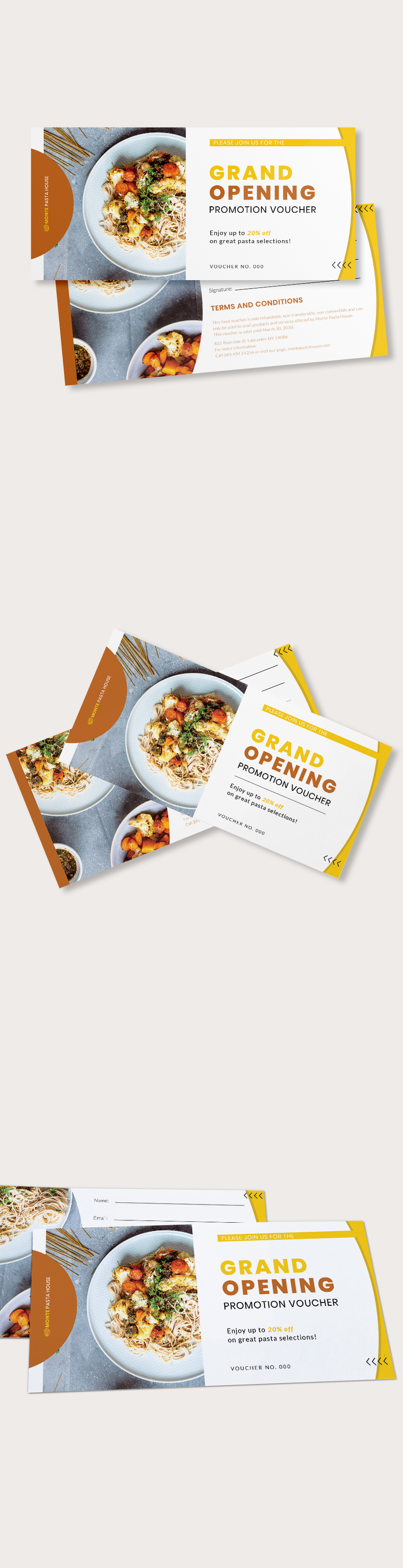 Opening Promotion Voucher Template - Illustrator, Word, Apple Pages ...