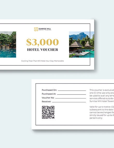 Free Simple Hotel Voucher Template Illustrator Word Apple Pages 