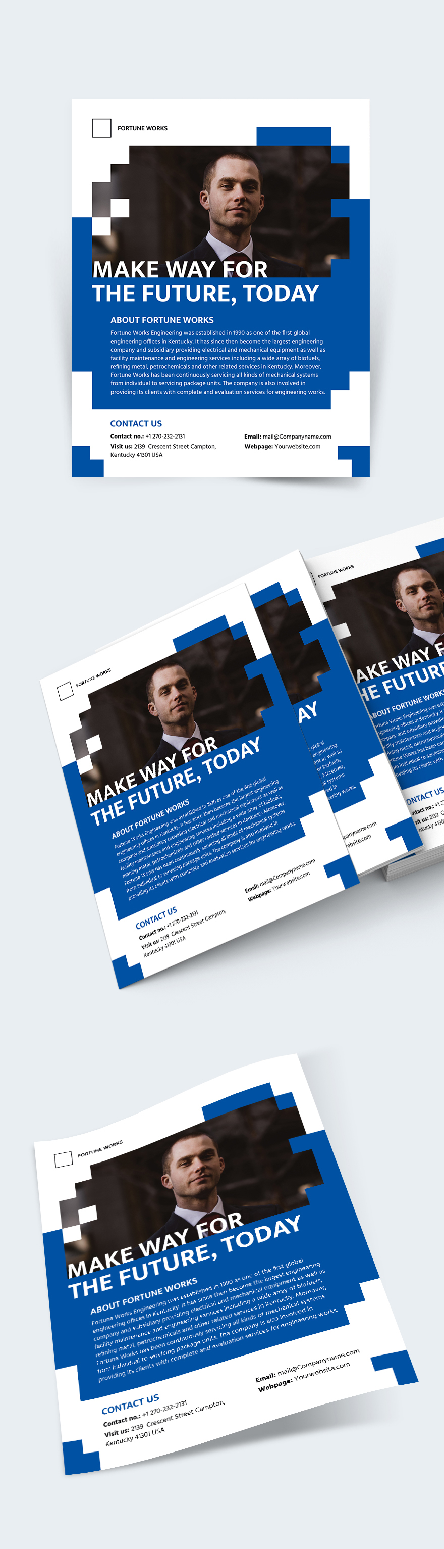 Engineering Company Flyer Template - Illustrator, InDesign, Word, Apple ...