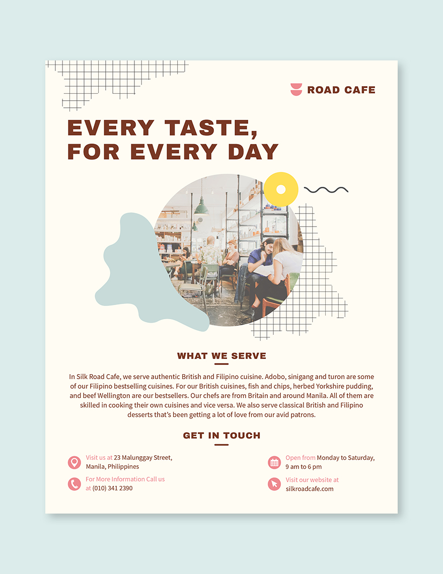 Cafe Flyer Template - Illustrator, Word, Apple Pages, PSD, Publisher ...