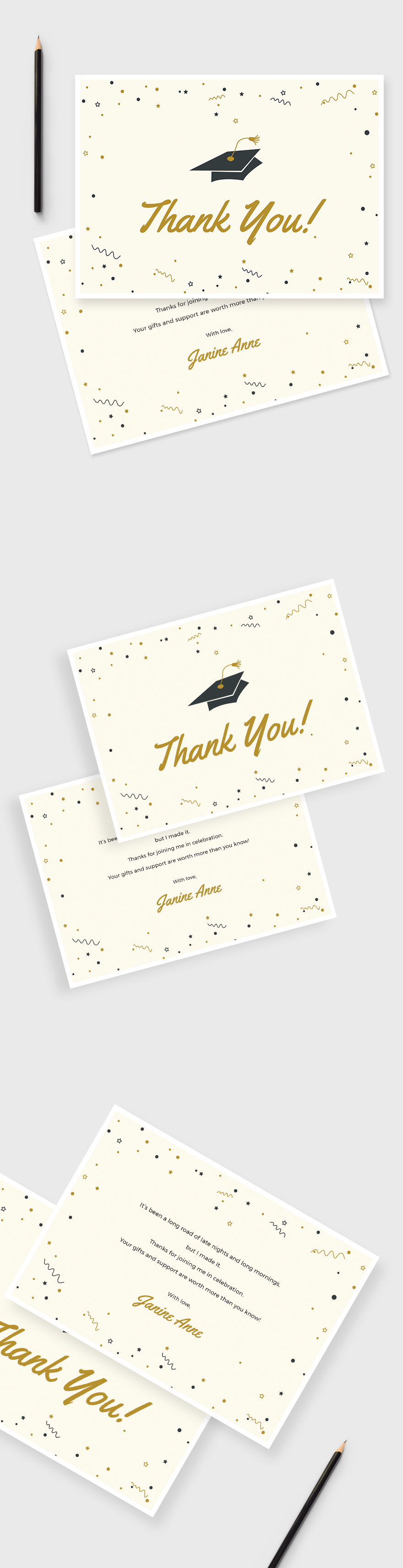 Simple Graduation Thank You Card Template - Google Docs, Illustrator ...