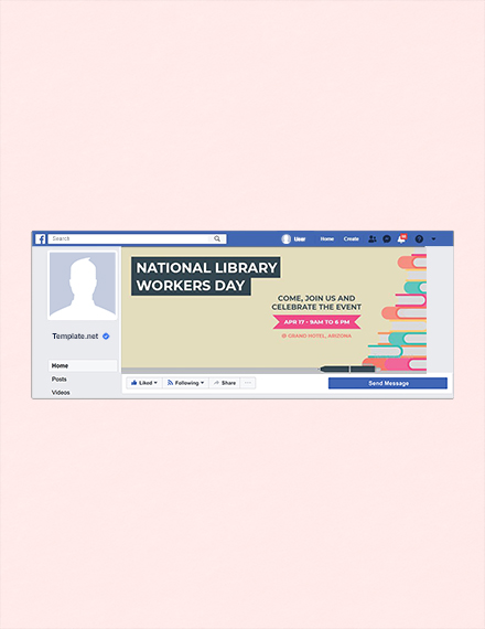 National Library Workers Day Facebook Cover Template - PSD | Template.net