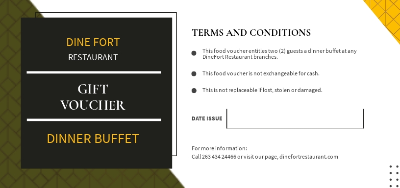 Free Meal Gift Voucher Template