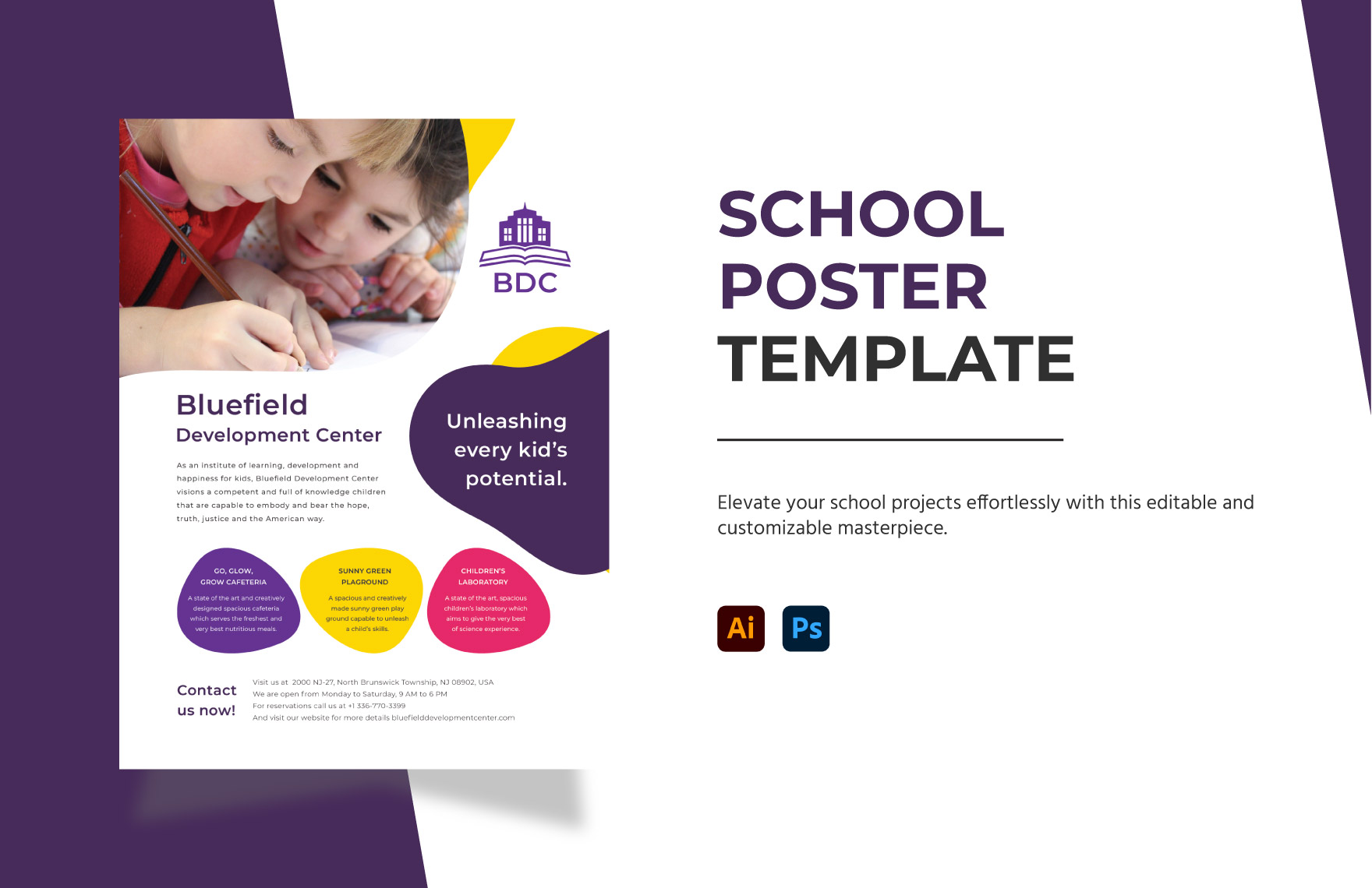School Poster Template - Download in Illustrator, PSD, Apple Pages ...