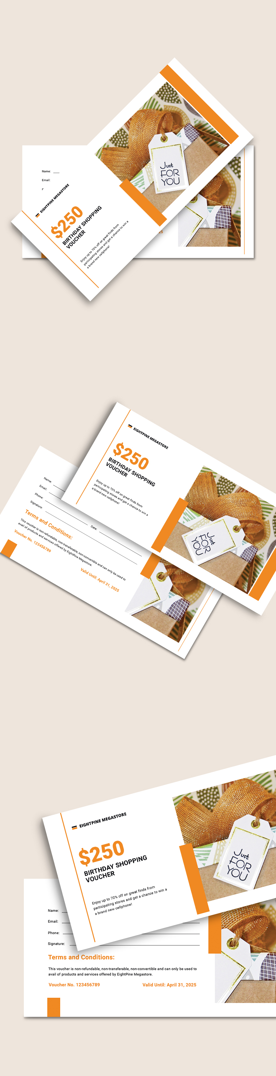 Shipping Shopping Voucher Template - Illustrator, Word, Apple Pages ...