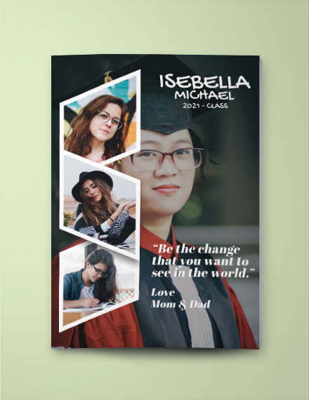 Full Page Personal Yearbook Ad Template InDesign Word Apple Pages 