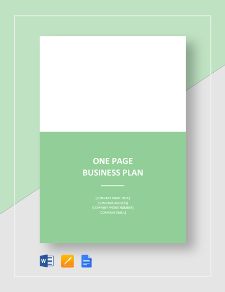 One-Page Business Plan Template - 15+ Free Word, PDF Documents Download