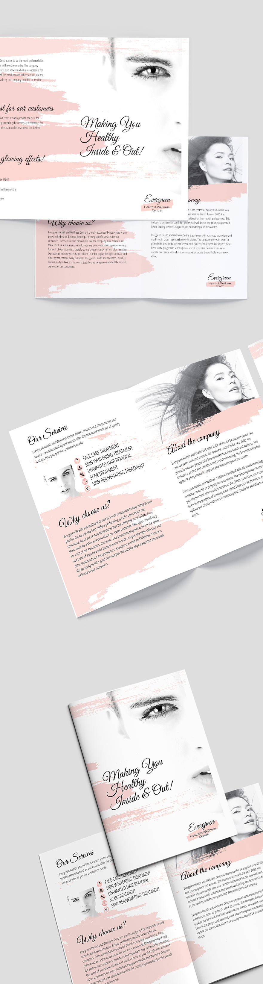 Accordion Fold Bi Fold Brochure Template Illustrator InDesign Word 