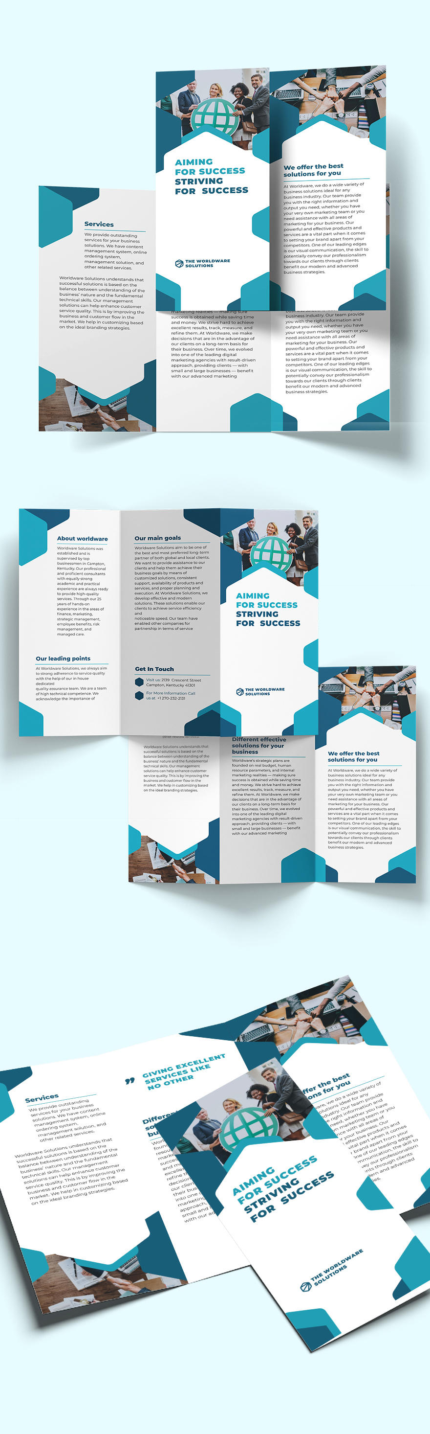 IT Company Tri-Fold Brochure Template - Illustrator, InDesign, Word, Apple Pages, PSD, Publisher ...