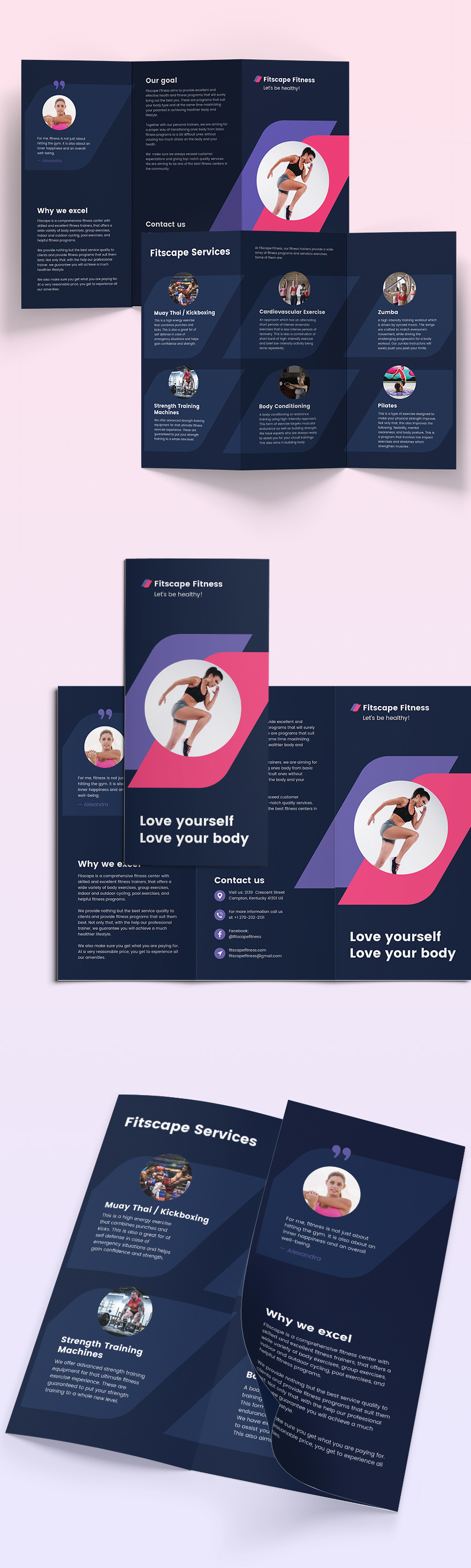 Training Center Tri-Fold Brochure Template - Illustrator, PSD ...