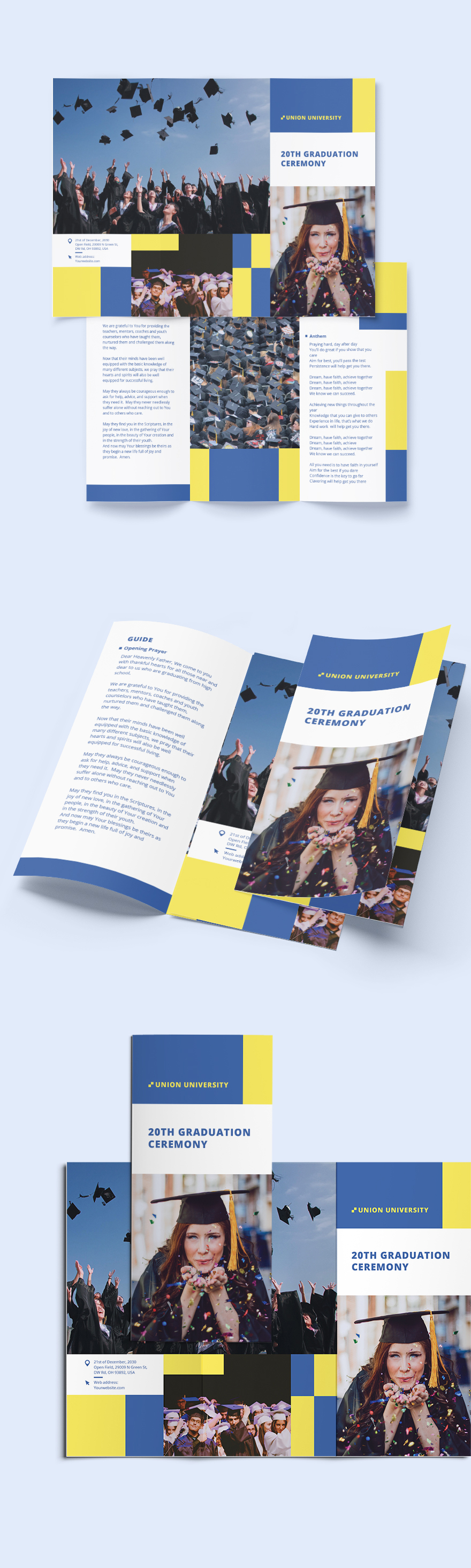 University Tri-Fold Brochure Template - Illustrator, Word, Apple Pages ...