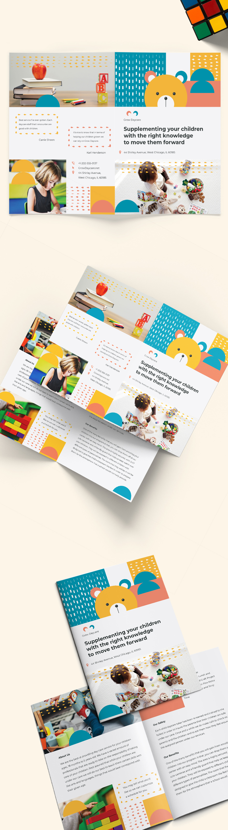 Training Center Tri-Fold Brochure Template - Illustrator, PSD ...
