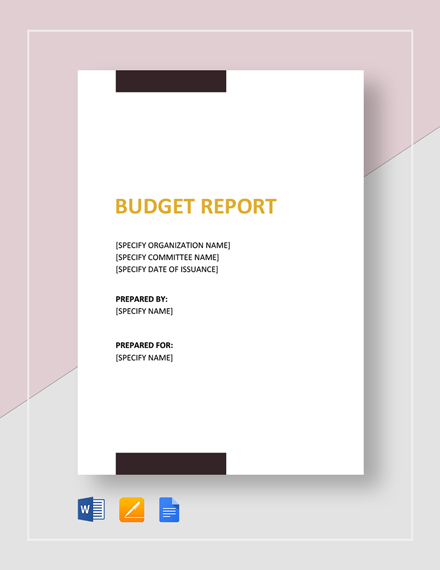 Budget Report Template 14 Free Word PDF Format Download