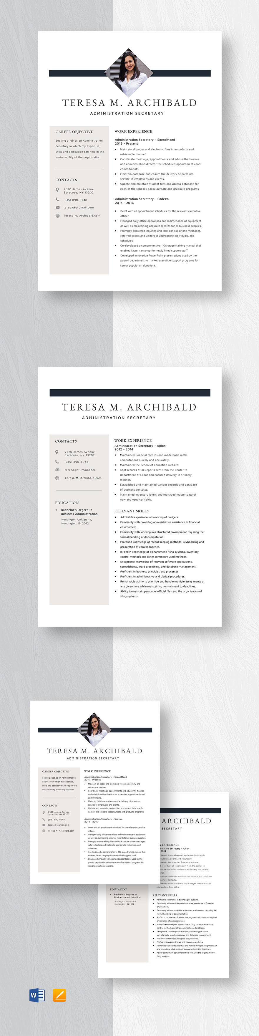 Medical Office Administration Resume Template - Word, Apple Pages ... Medical Office Administration Resume Template - Word, Apple Pages ...