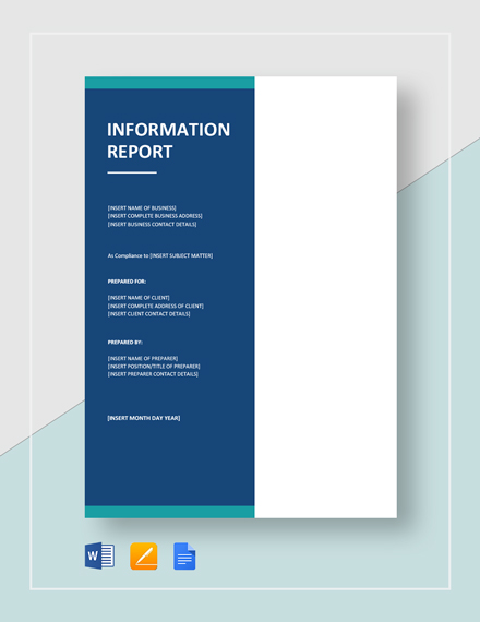 9+ Information Report Templates - Free PDF, Google Docs, MS Word, Apple ...