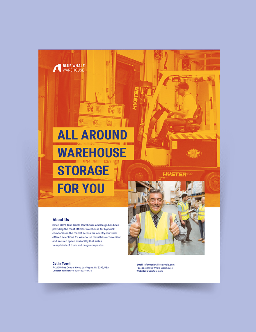 Warehousing Flyer Template - Illustrator, InDesign, PSD | Template.net