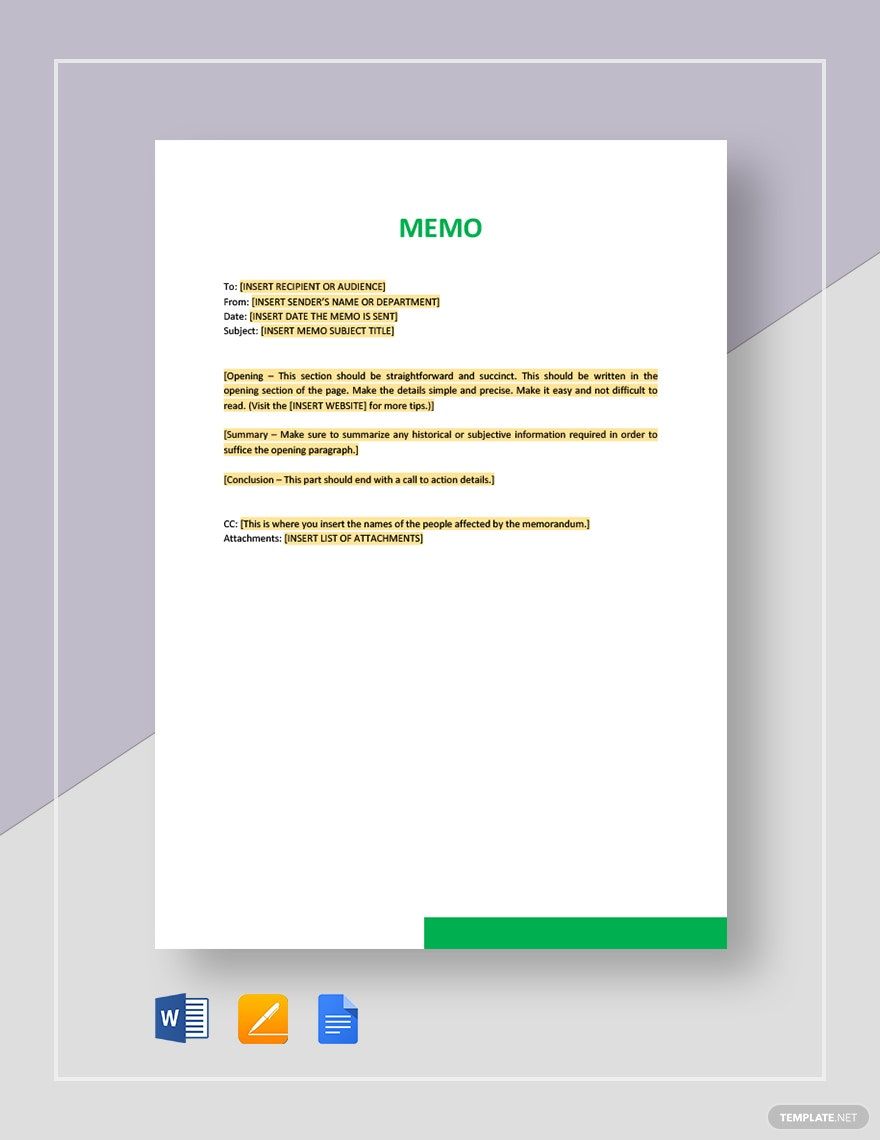 Sample Memo Template Download In Word Google Docs Apple Pages Template