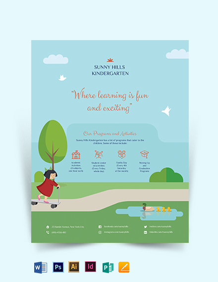 FREE Kindergarten Flyer Template - Word (DOC) | PSD | Apple (MAC) Pages ...