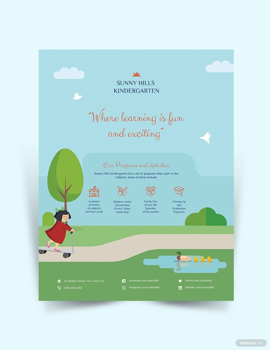 Kindergarten Flyer Template - Download in Word, Google Docs ...