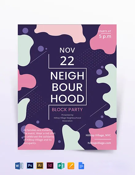 Free Fall Block Party Flyer - Download in Word, Google Docs ...