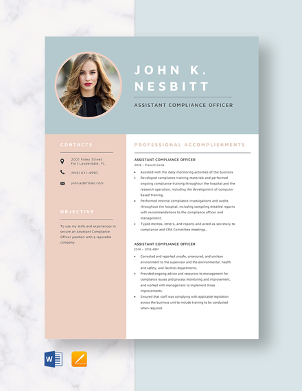 Free Export Compliance Officer Resume - Word, Apple Pages | Template.net