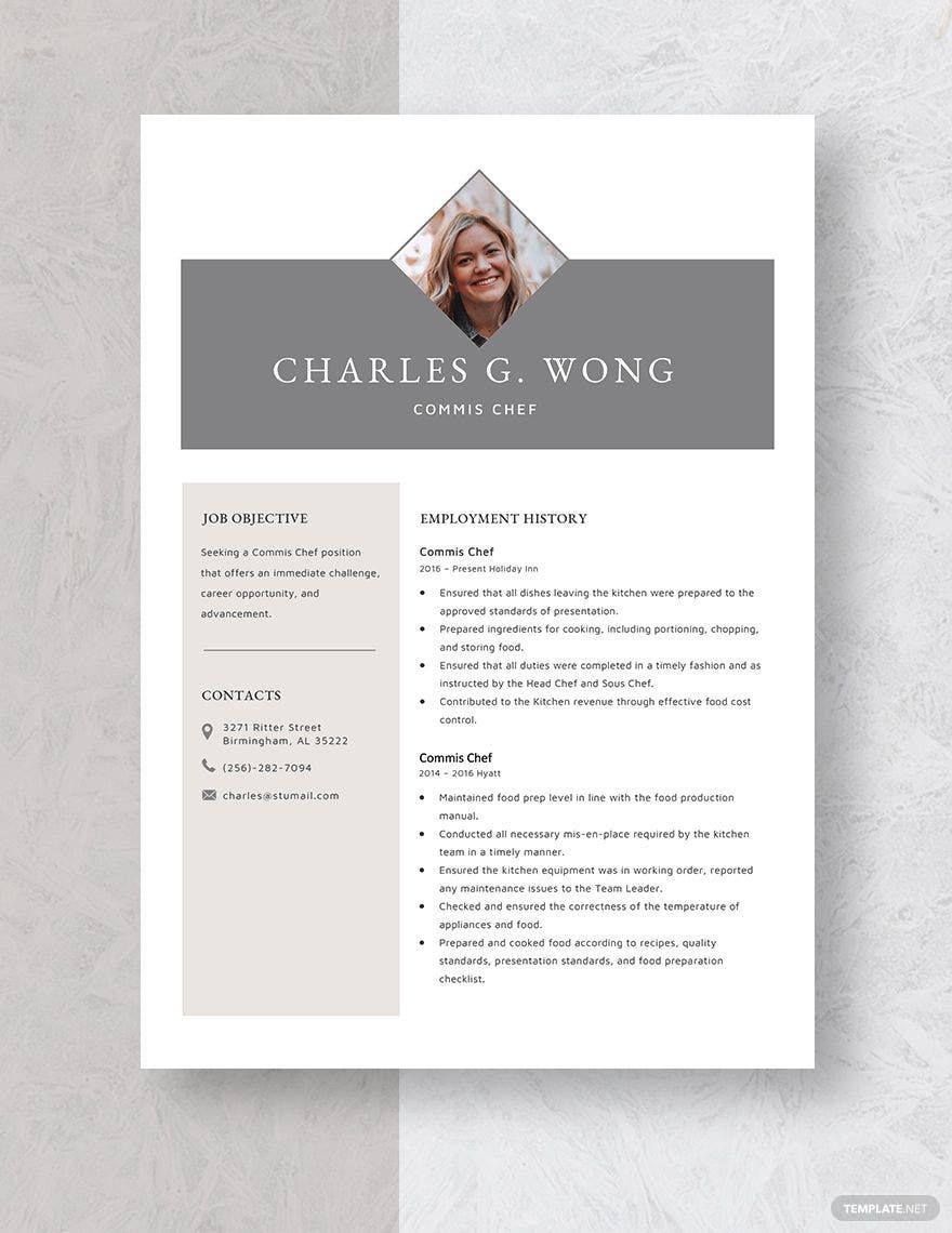 Commis Chef Resume In MS Word Pages Download Commis Chef Resume In MS Word Pages Download