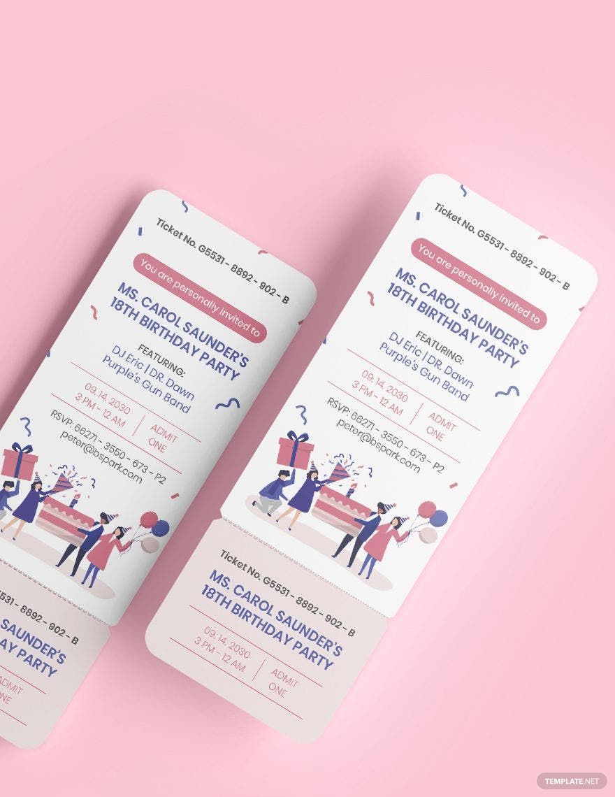 Birthday Ticket PDF Templates Free Download Template