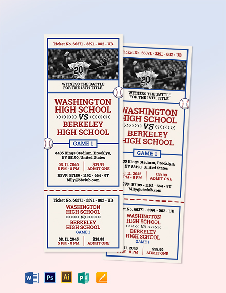 20 Baseball Ticket Templates Free PSD AI Vector EPS Format Download