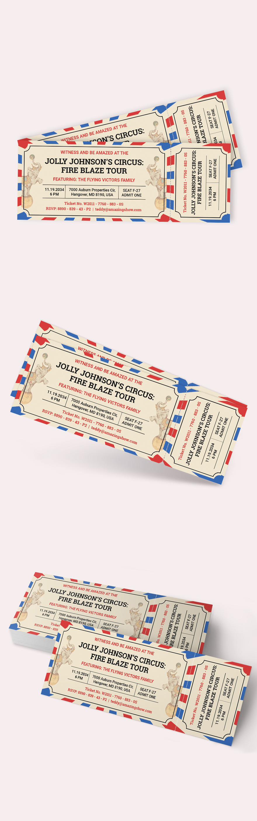 Circus Invitation Template - Illustrator, InDesign, Word, Outlook ...