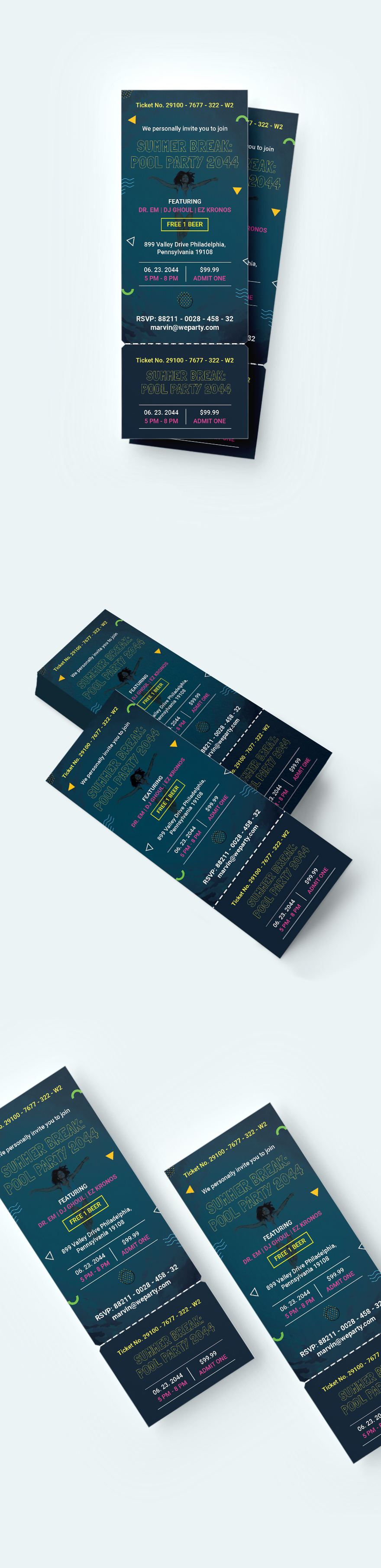 Weekend Party Ticket Template - PSD | Template.net