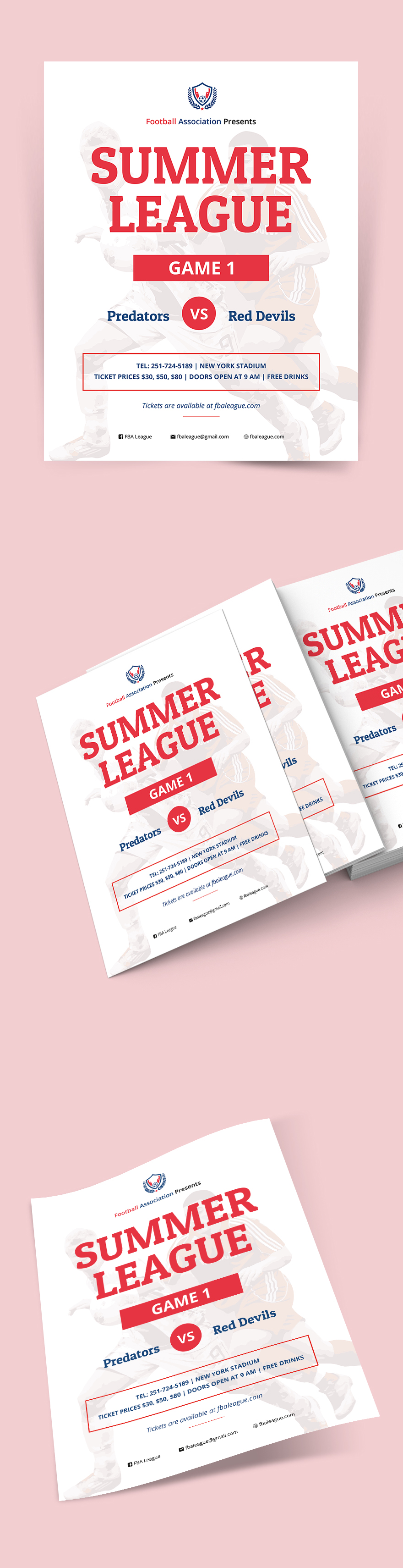 Free Football Tournament Creative Flyer Template - Illustrator, Word ...