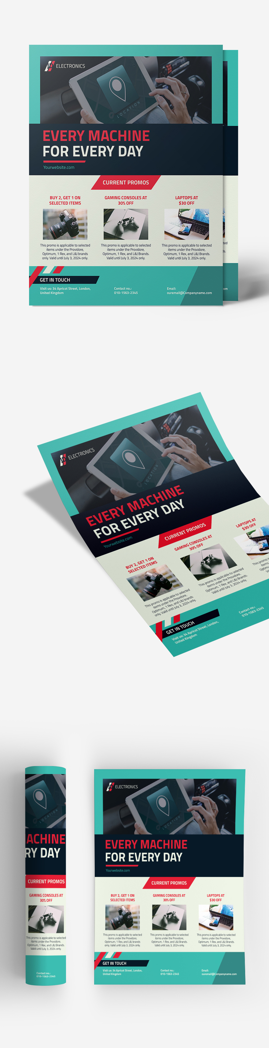 Electronic Flyer Template - Illustrator, InDesign, Word, Apple Pages ...