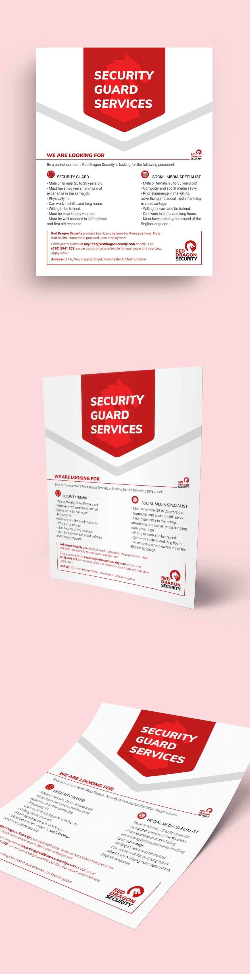 Security Guard Services Flyer Template - Google Docs, Illustrator ...