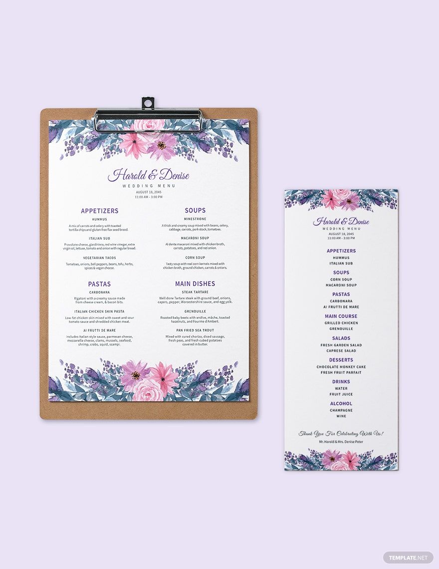 Free Classic Buffet Menu Template Download In Word Illustrator 