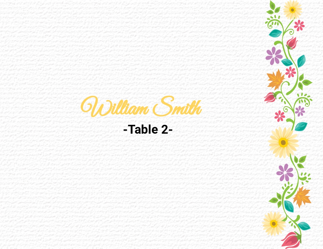 FREE Multi Place Wedding Name Card Template Word DOC PSD 