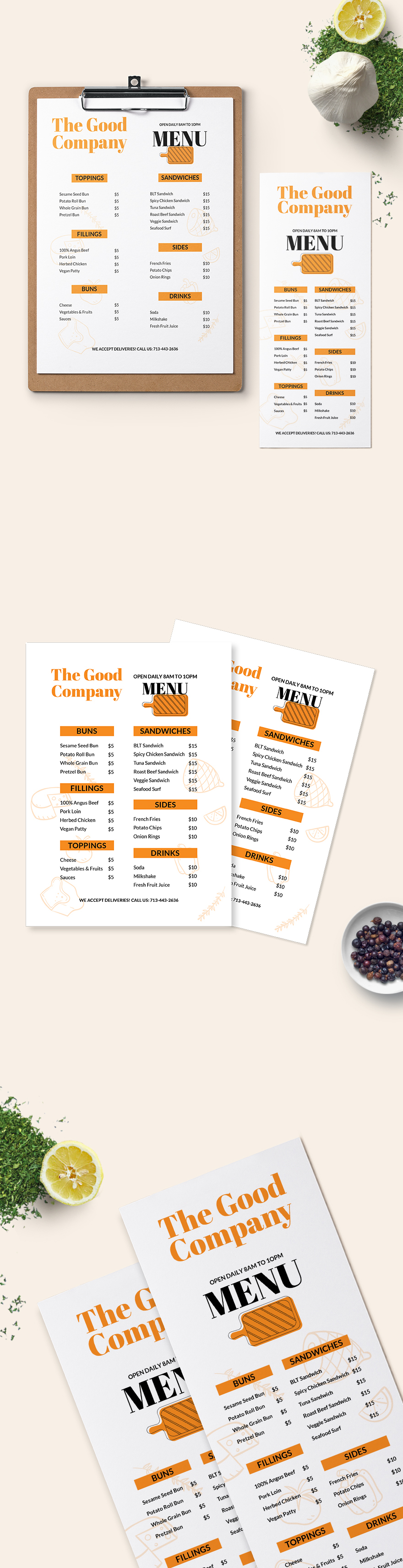 Editable Sandwich Sub Menu Template - Illustrator, Word, Apple Pages ...