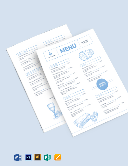 FREE Menu Templates in Microsoft Publisher | Template.net