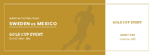 Free Golden Event Ticket Template