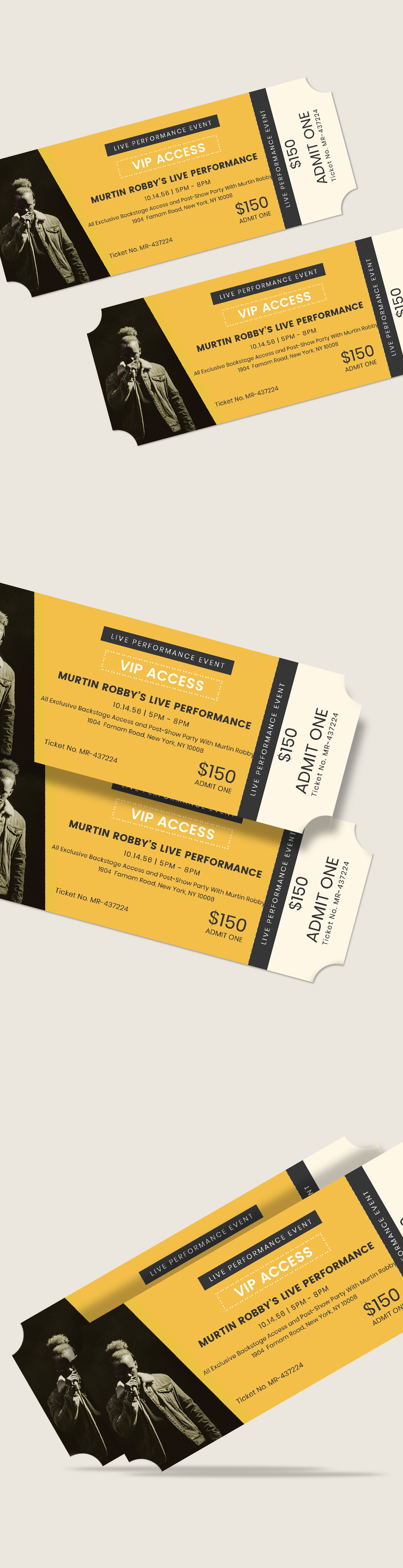 VIP Pass Ticket Template - Illustrator, Word, Apple Pages, PSD ...