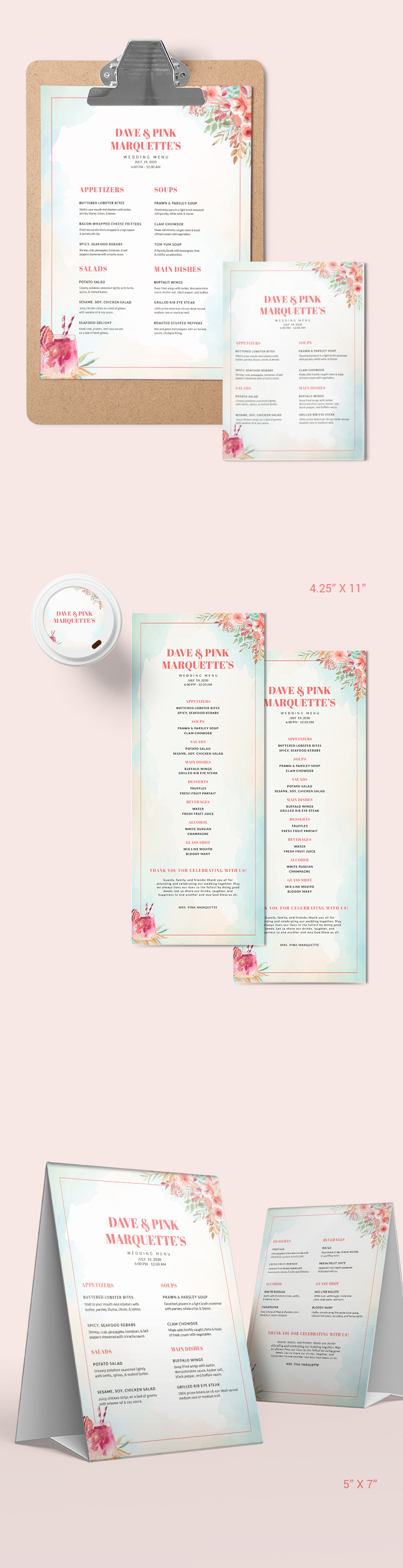 Cocktail Menu Template - Illustrator, Word, Apple Pages, PSD, Publisher ...
