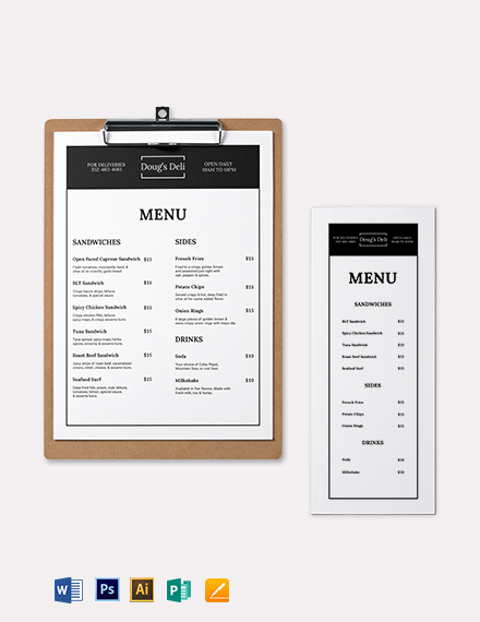 Sumptuous Sandwich Menu - 22+ Free Design Templates in PSD, AI