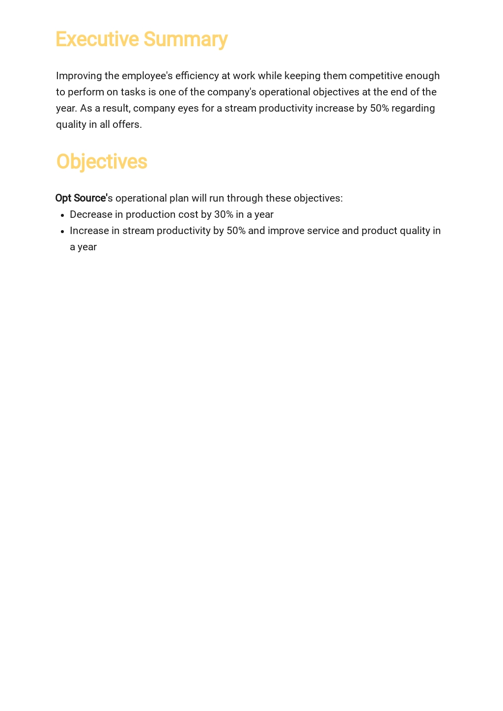 9 Annual Operational Plan Templates Word Pdf Docs