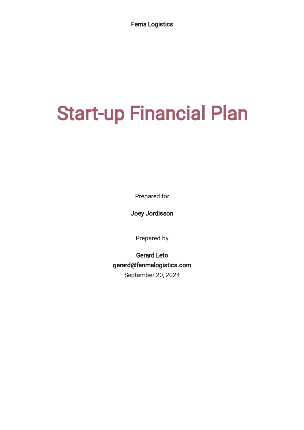 Business Start-Up Project Plan Template