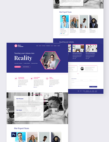 FREE Corporate Agency PSD Website Template - PSD | HTML5