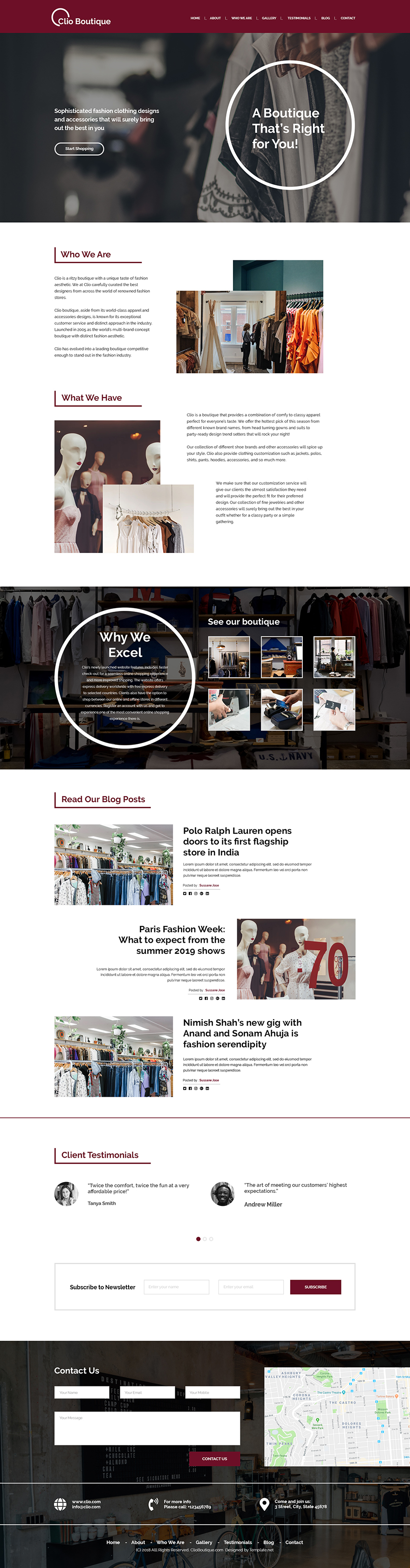 Boutique Bootstrap Landing Page Template - HTML5 | Template.net