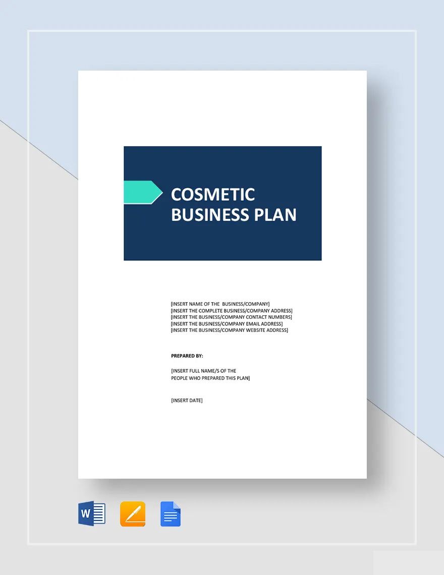 Cosmetic Business Plan Template Download In Word Google Docs Apple