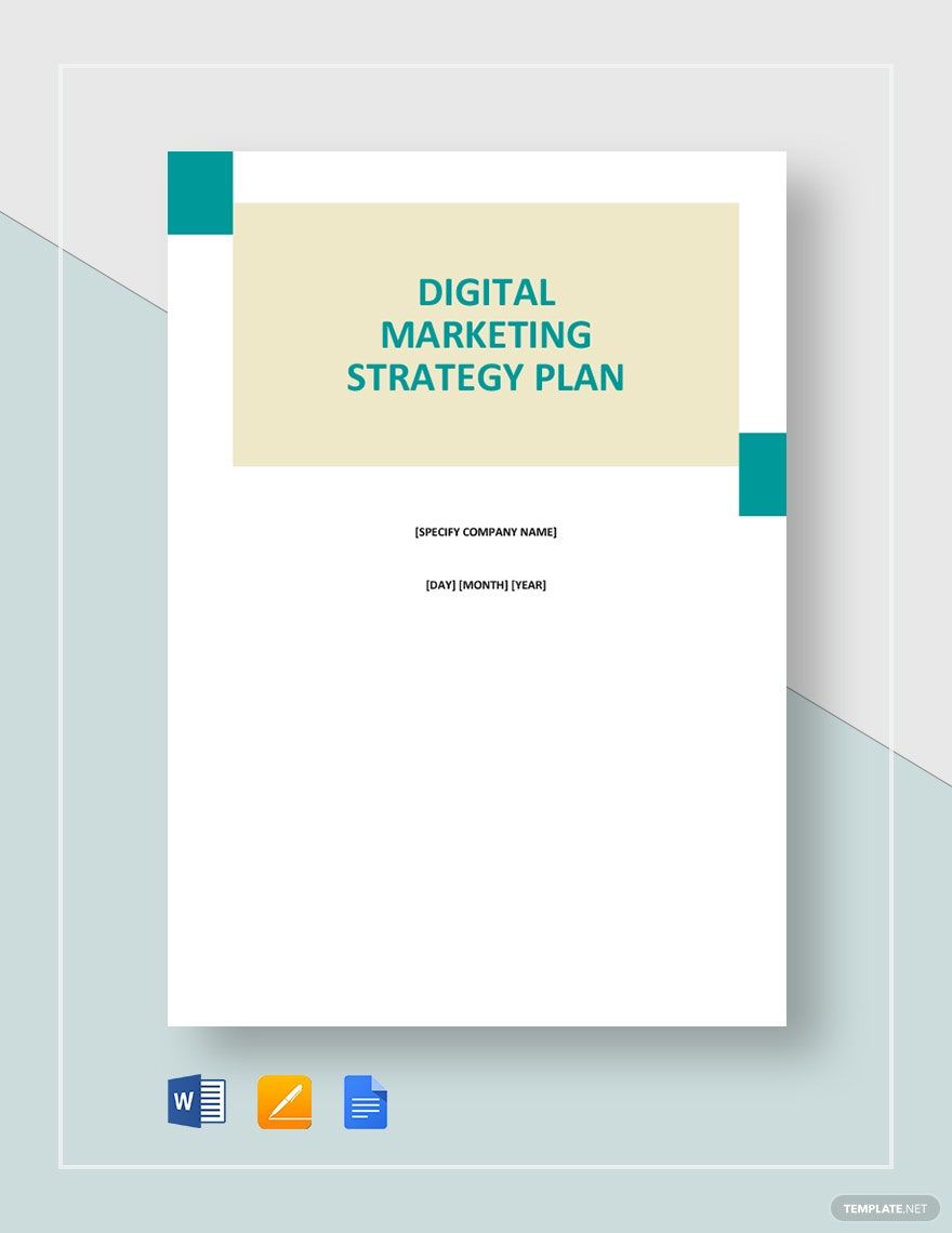Digital Marketing Strategy Plan Template Download In Word Google 
